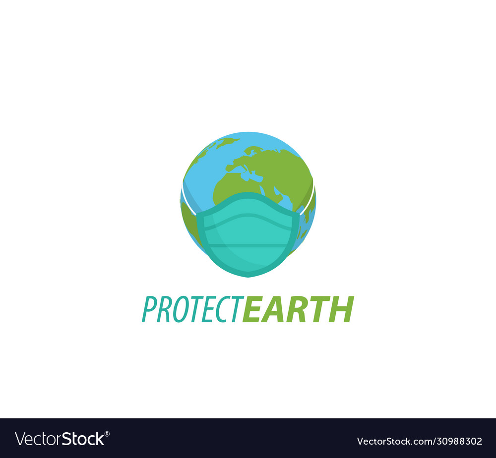 Protect earth - corona virus logo Royalty Free Vector Image Protect earth - corona virus logo Royalty Free Vector Image