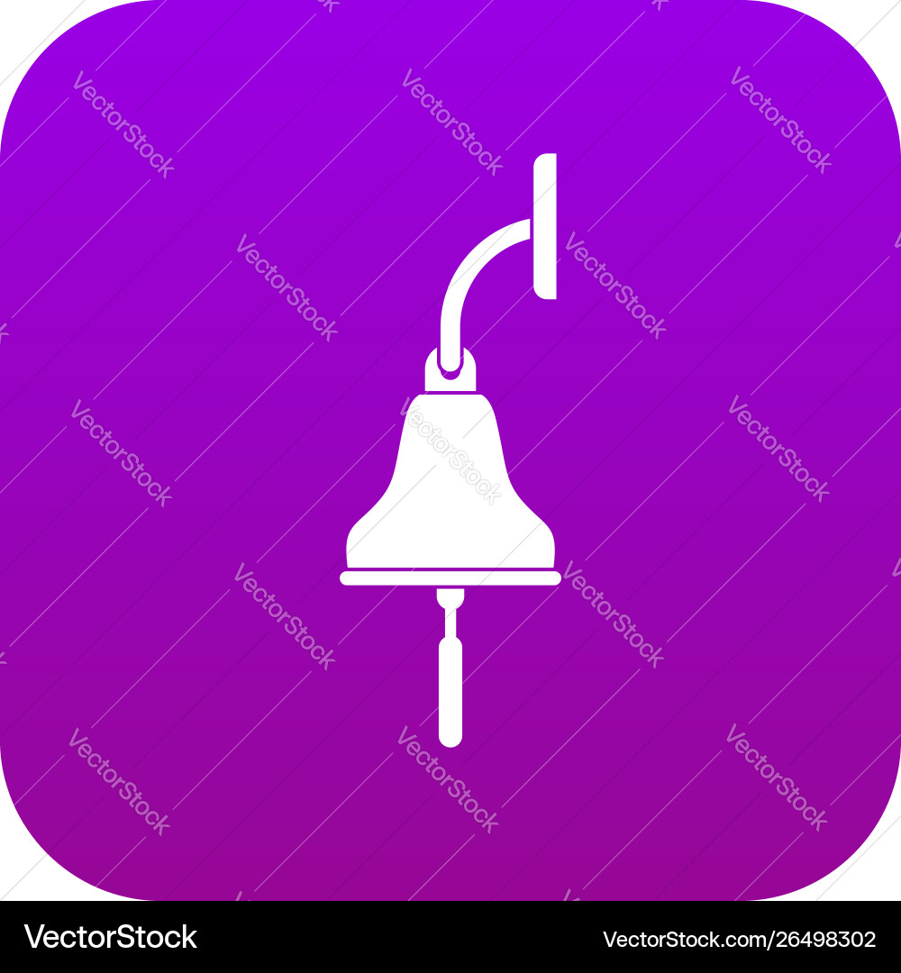 Ship bell icon digital purple Royalty Free Vector Image