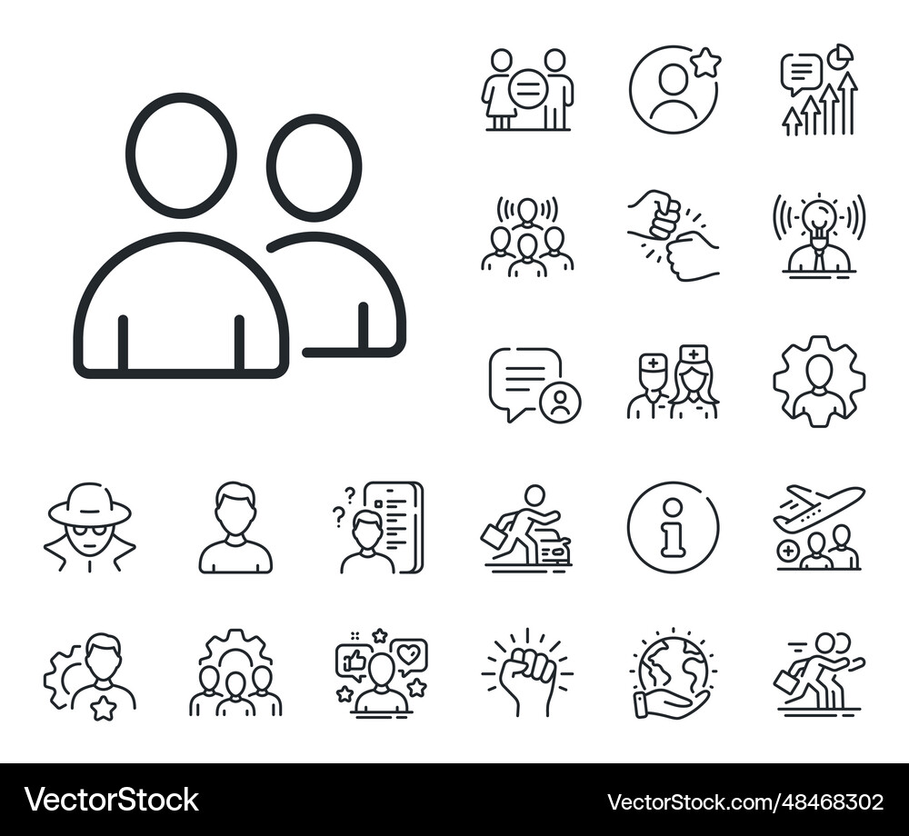 Users line icon couple or group sign specialist Vector Image