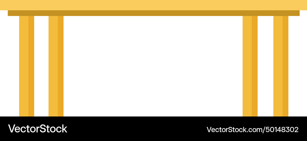 Yellow wooden table isolated on white background Vector Image