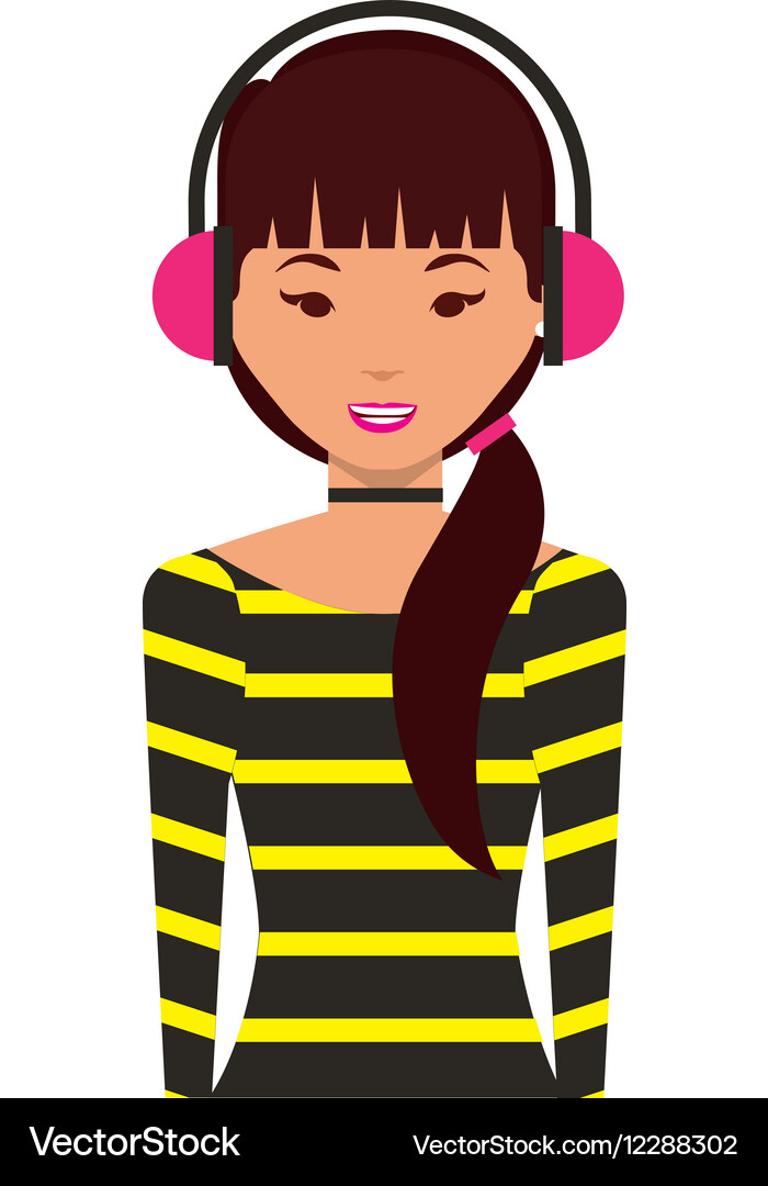 Young woman with headset character Royalty Free Vector Image