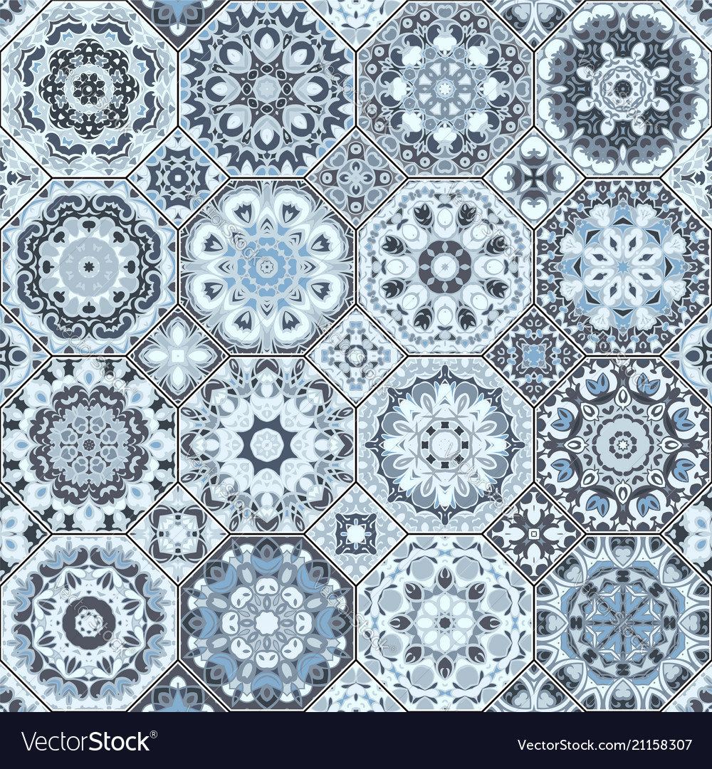 A set of blue tiles Royalty Free Vector Image - VectorStock