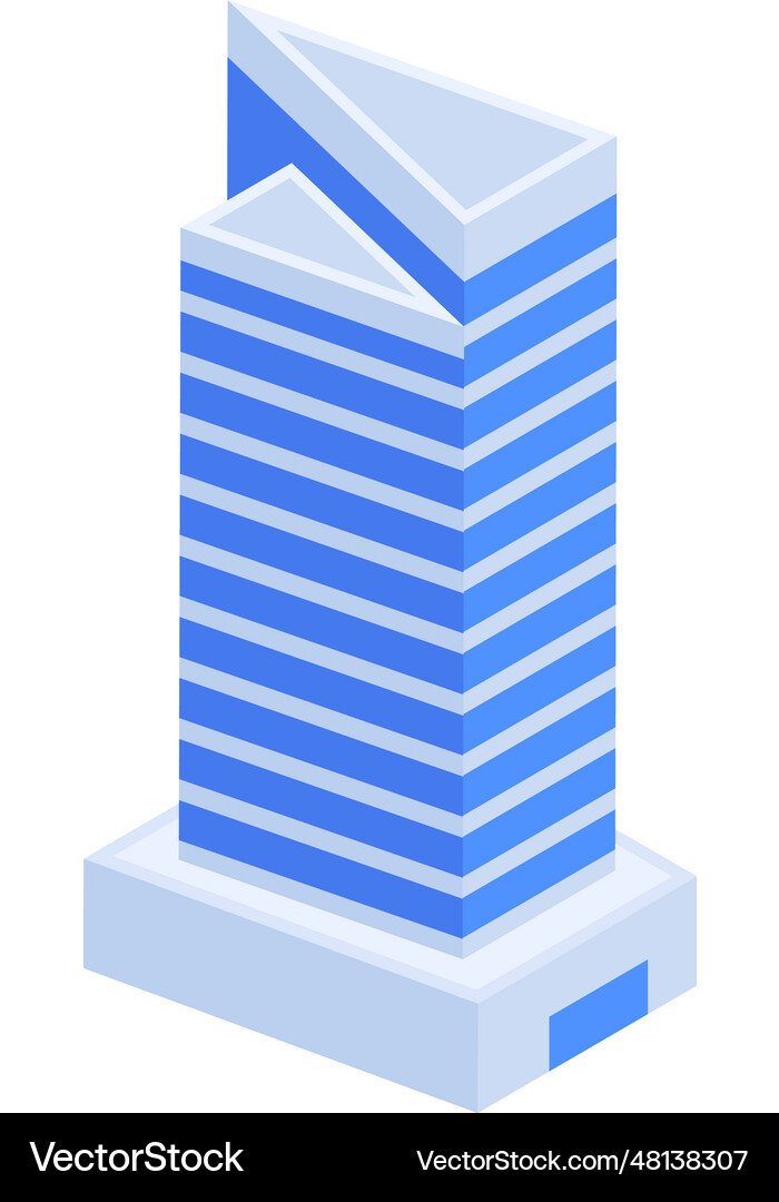 An isometric icon of building Royalty Free Vector Image