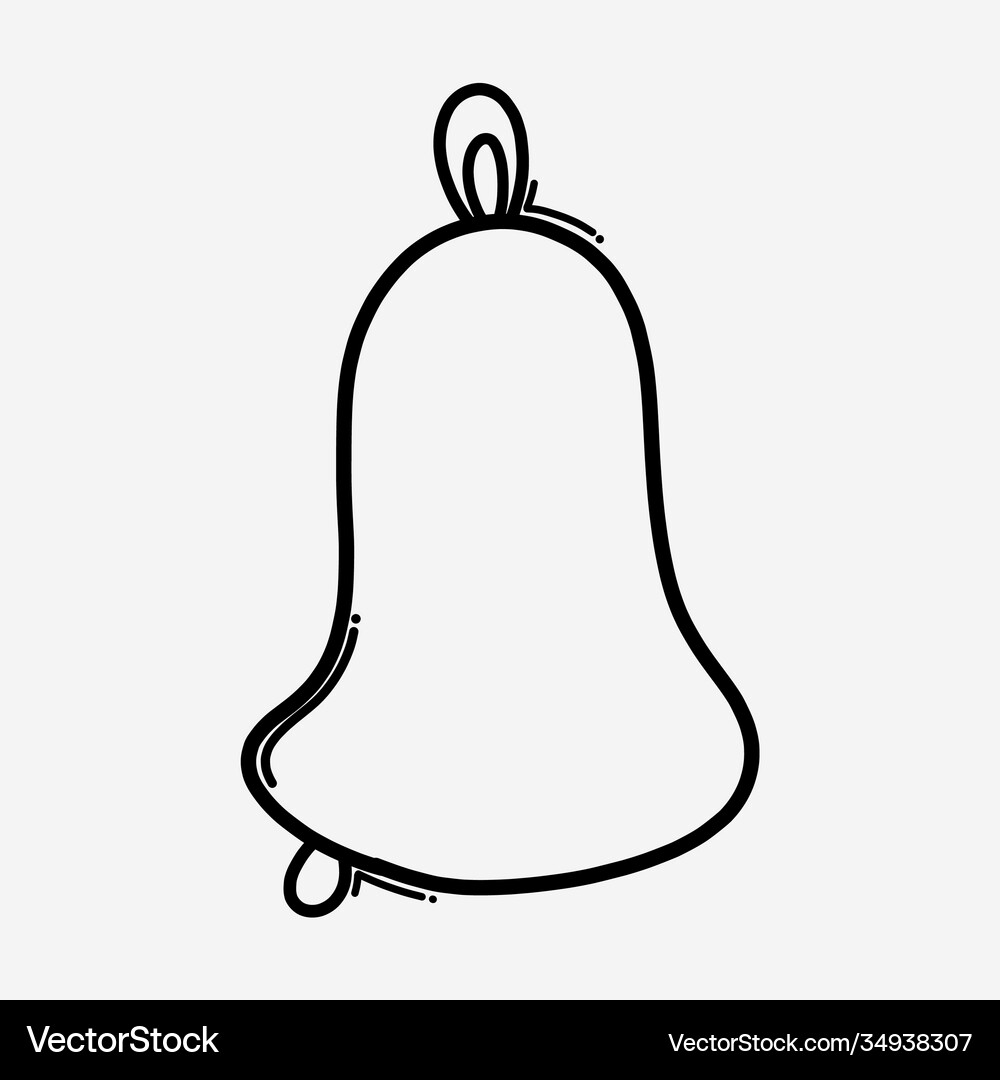 Bell doodle icon drawing sketch hand drawn line Vector Image