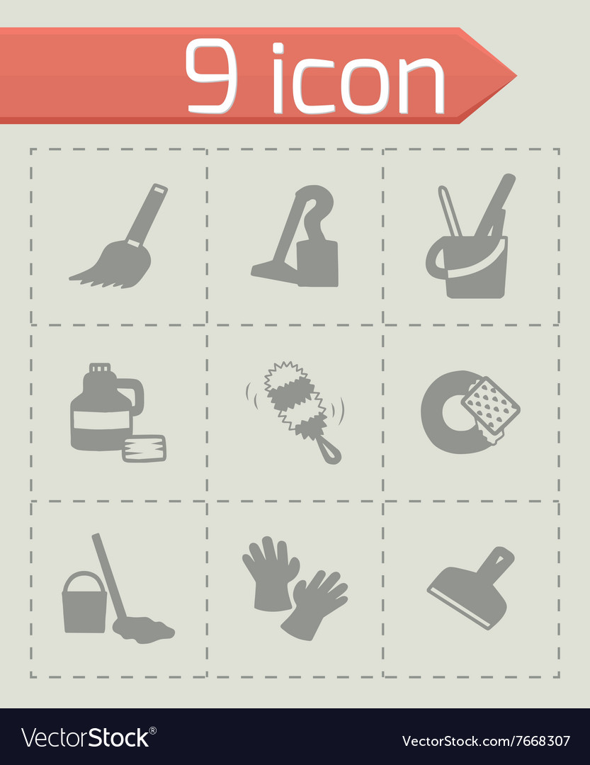 Clearning icon set Royalty Free Vector Image - VectorStock