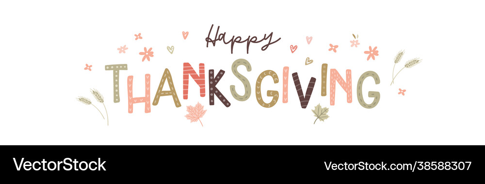 Cute thanksgiving design with fun letters – Royalty-Free Vector ...