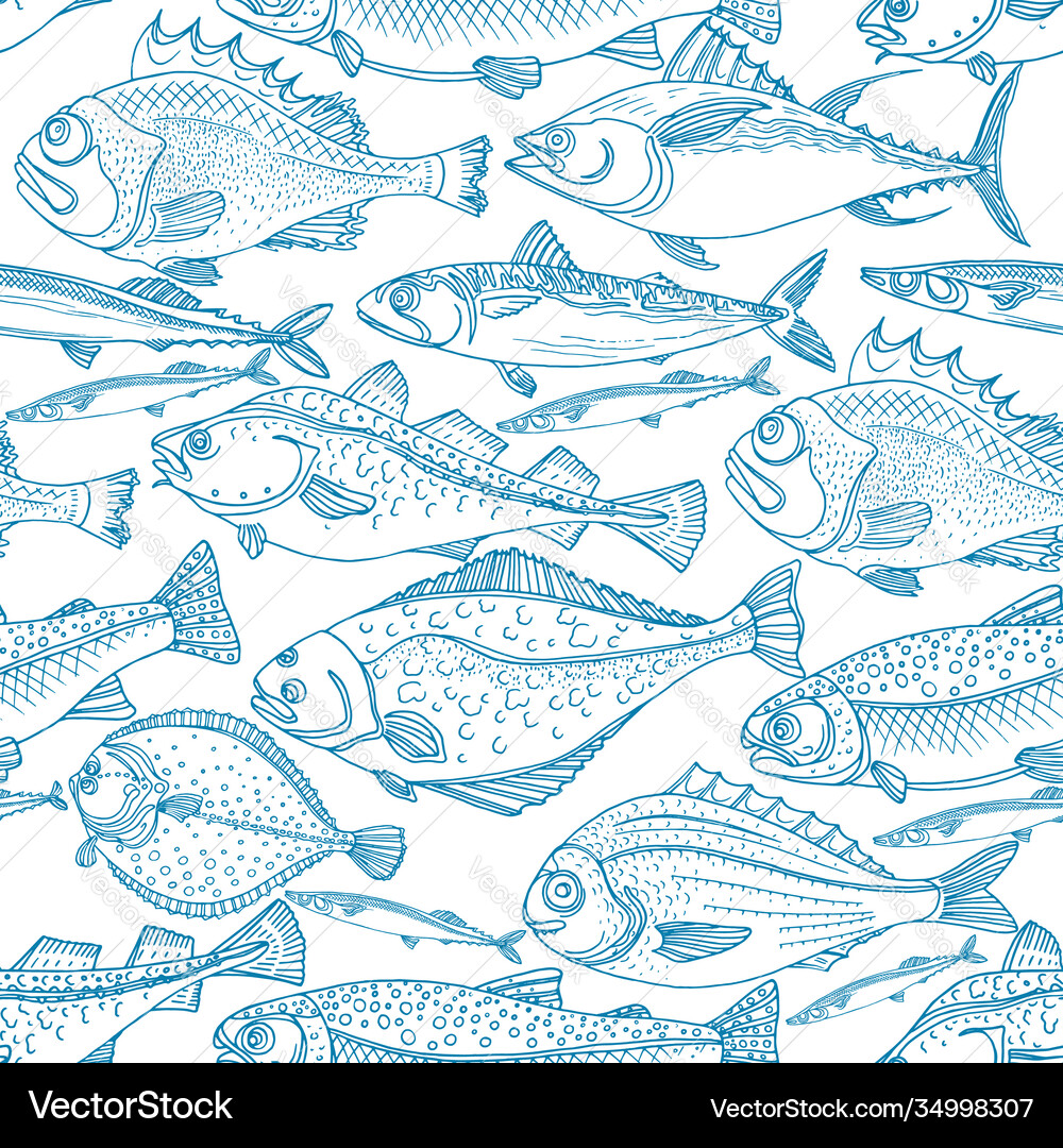 Marine background nature sea fish Royalty Free Vector Image