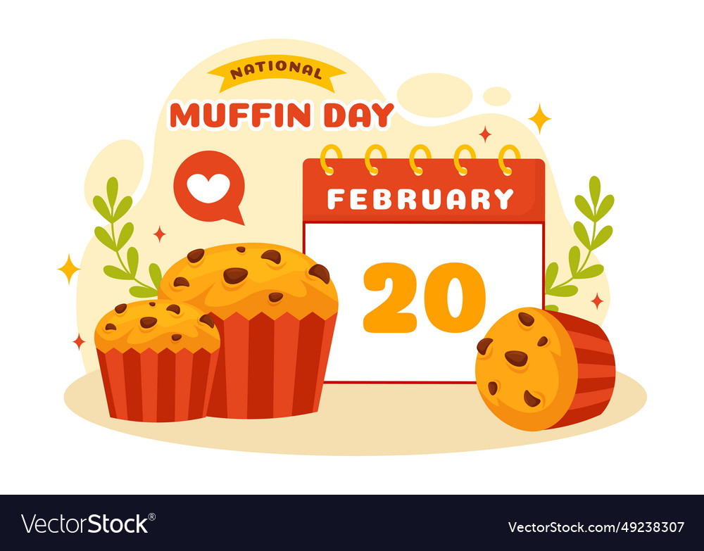 National muffin day on february 20th Royalty Free Vector