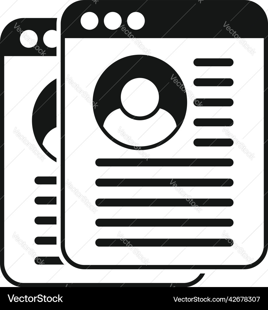 Online web page icon simple job search Royalty Free Vector