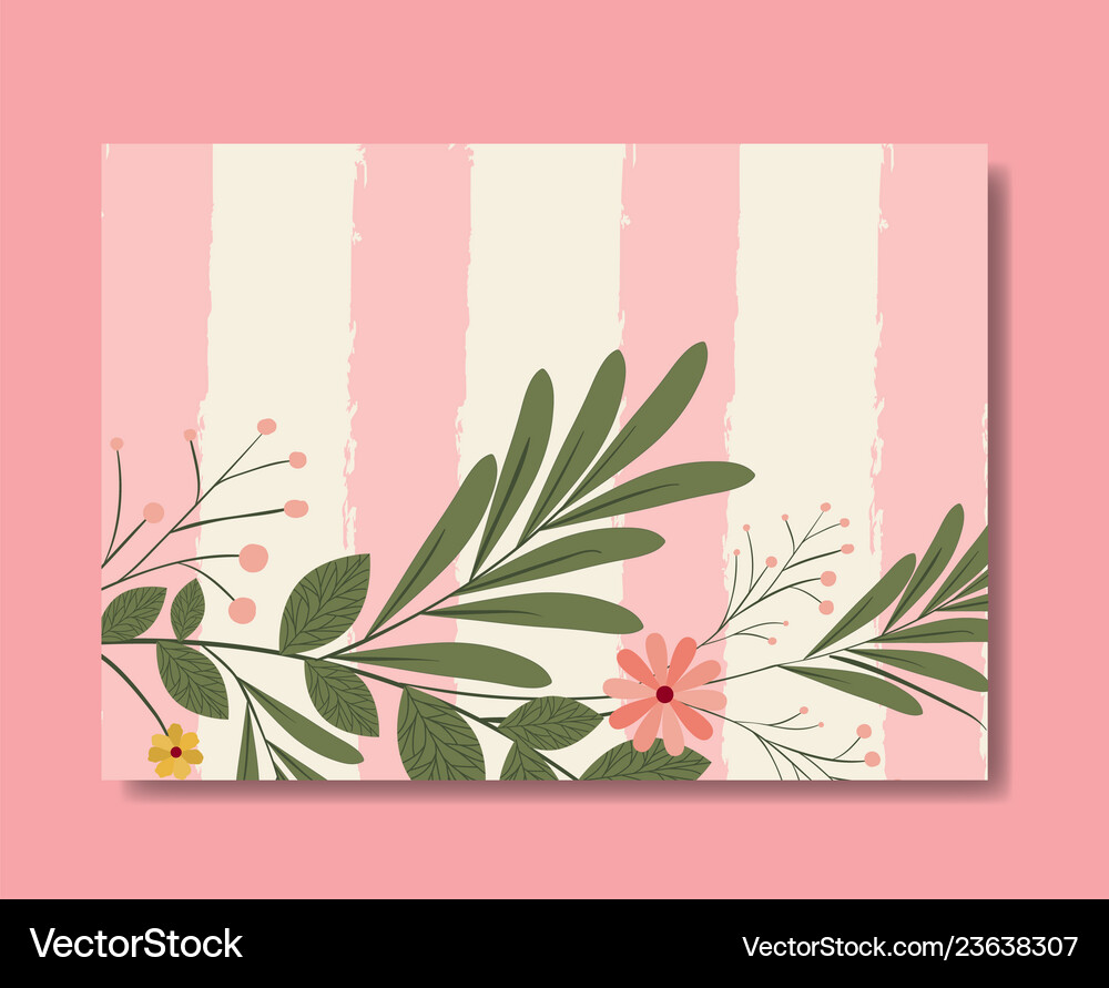 Postcard with floral decoration Royalty Free Vector Image