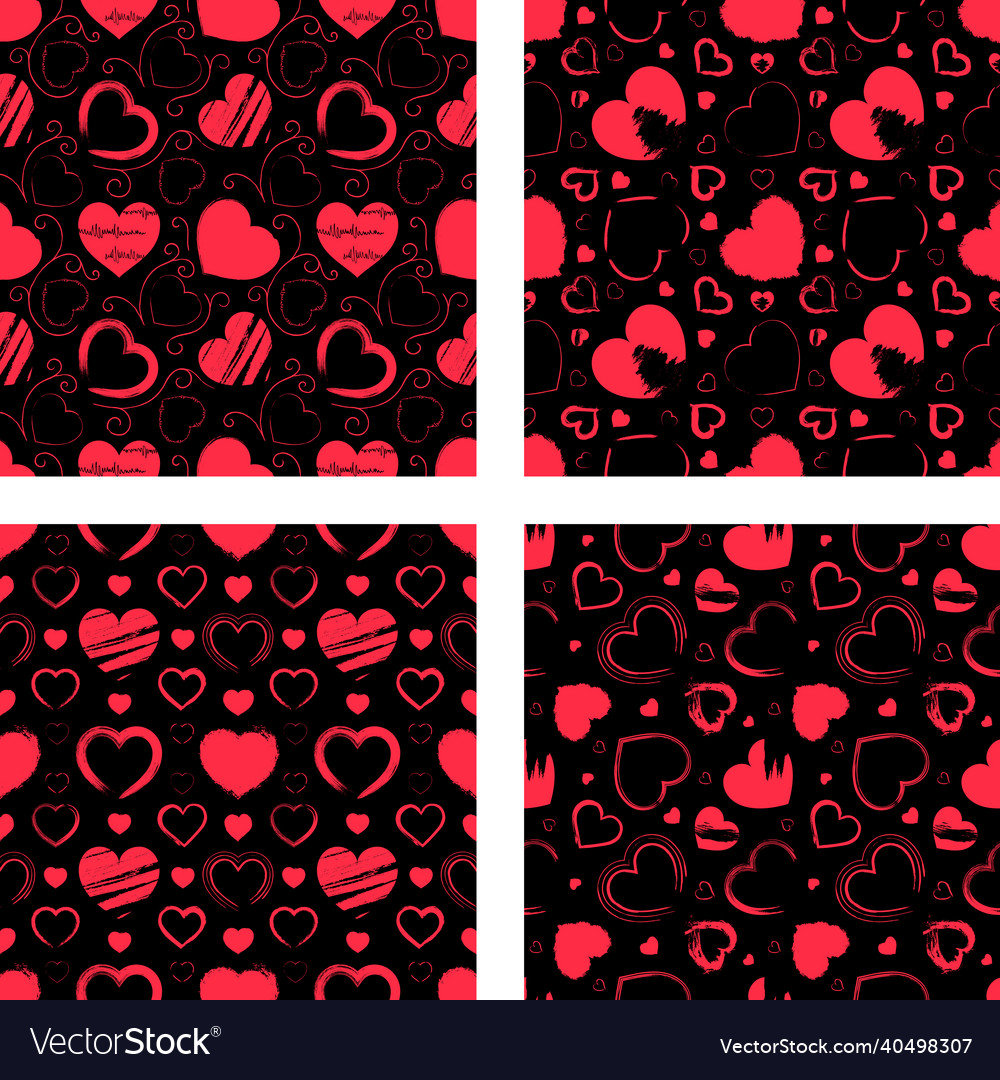 Seamless pattern with hearts Royalty Free Vector Image