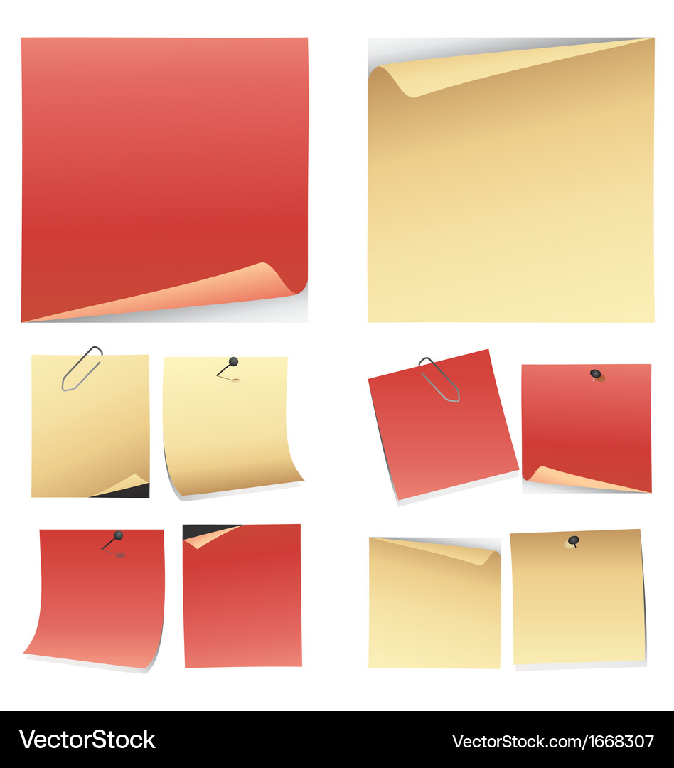 Set of colorful note paper Royalty Free Vector Image