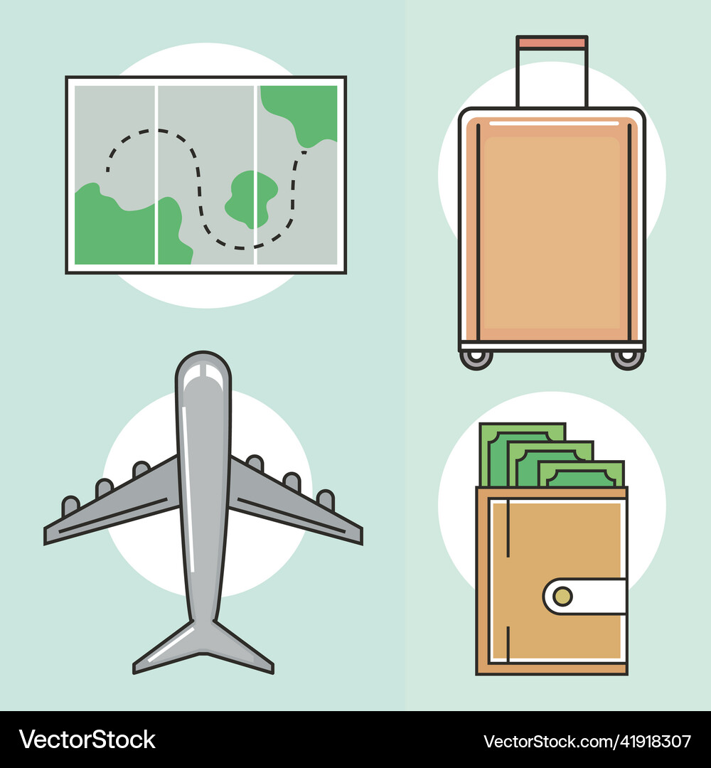 Set of travel Royalty Free Vector Image - VectorStock