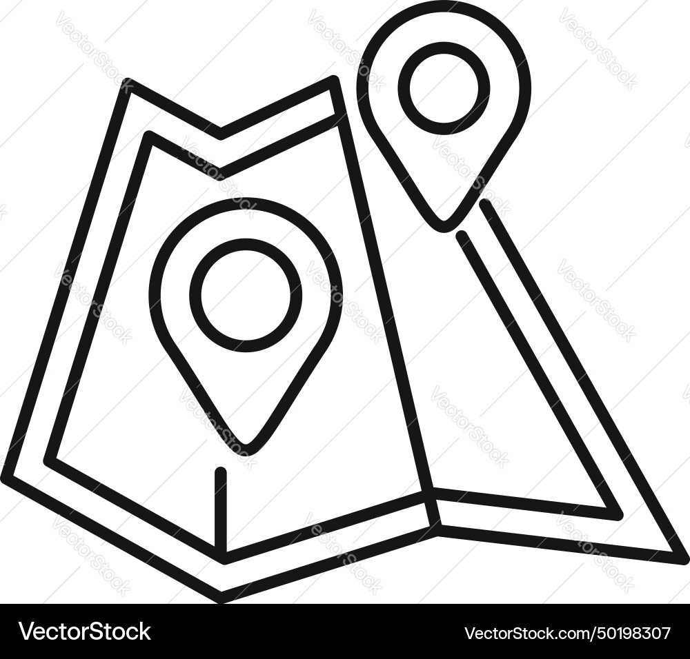 Travel map insurance icon outline secure Vector Image