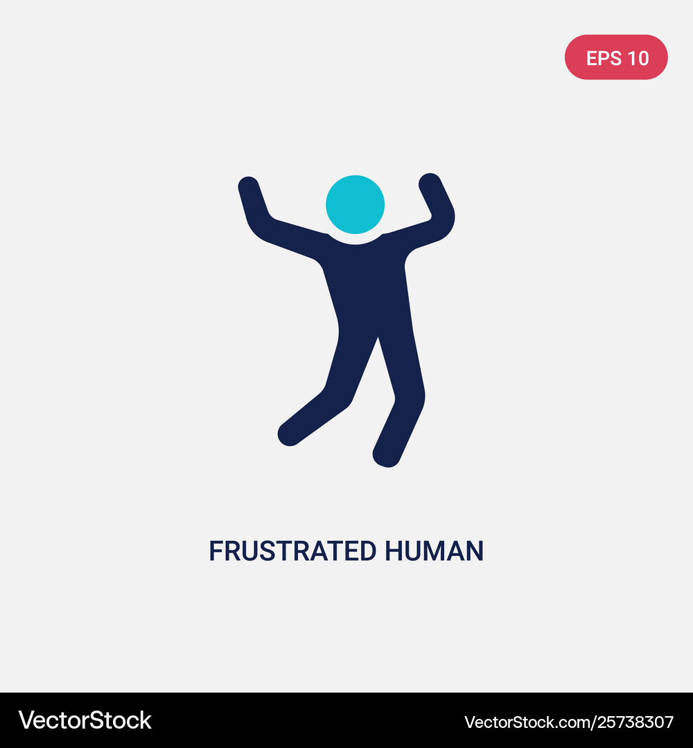 Two color frustrated human icon from feelings Vector Image