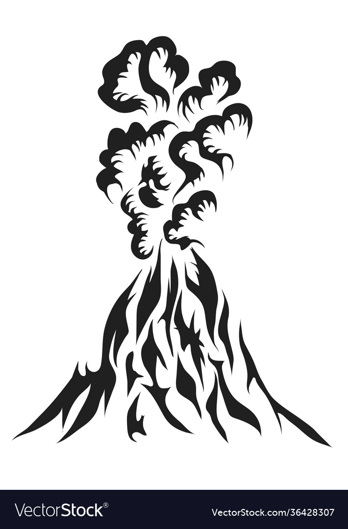 Volcano eruption abstract Royalty Free Vector Image