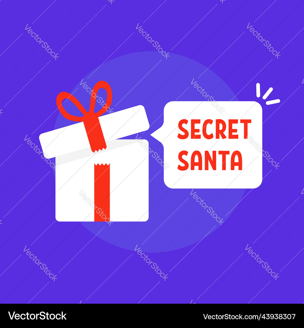 White open gift box like secret santa Royalty Free Vector