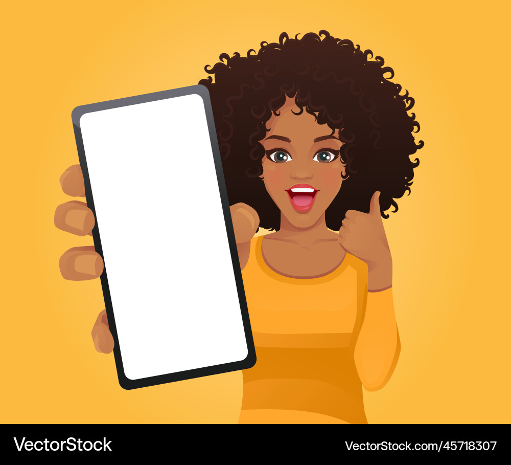 Young woman with phone Royalty Free Vector Image