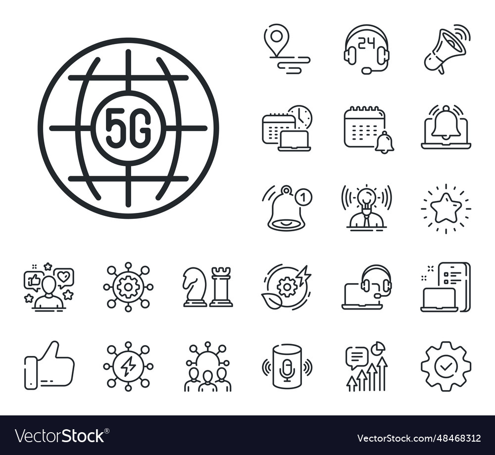5g internet line icon wifi wireless network sign Vector Image