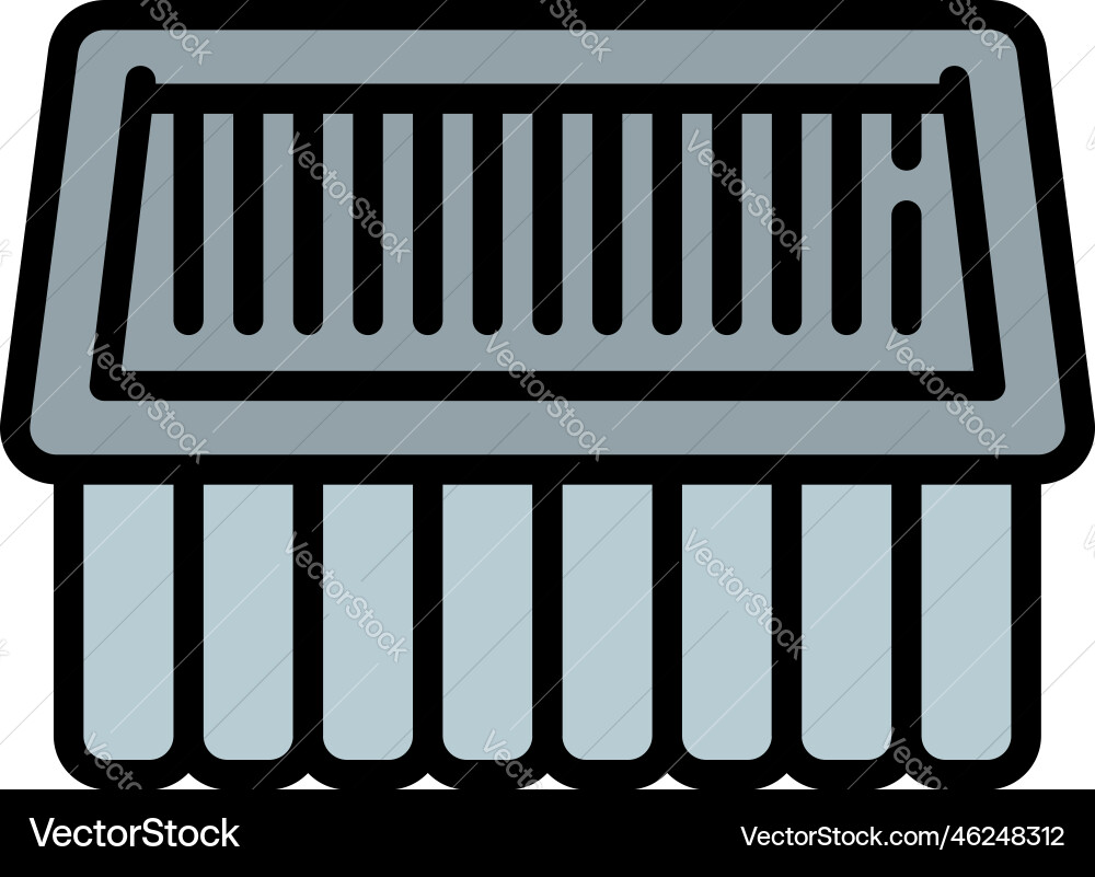 Car motor filter icon outline auto part Royalty Free Vector