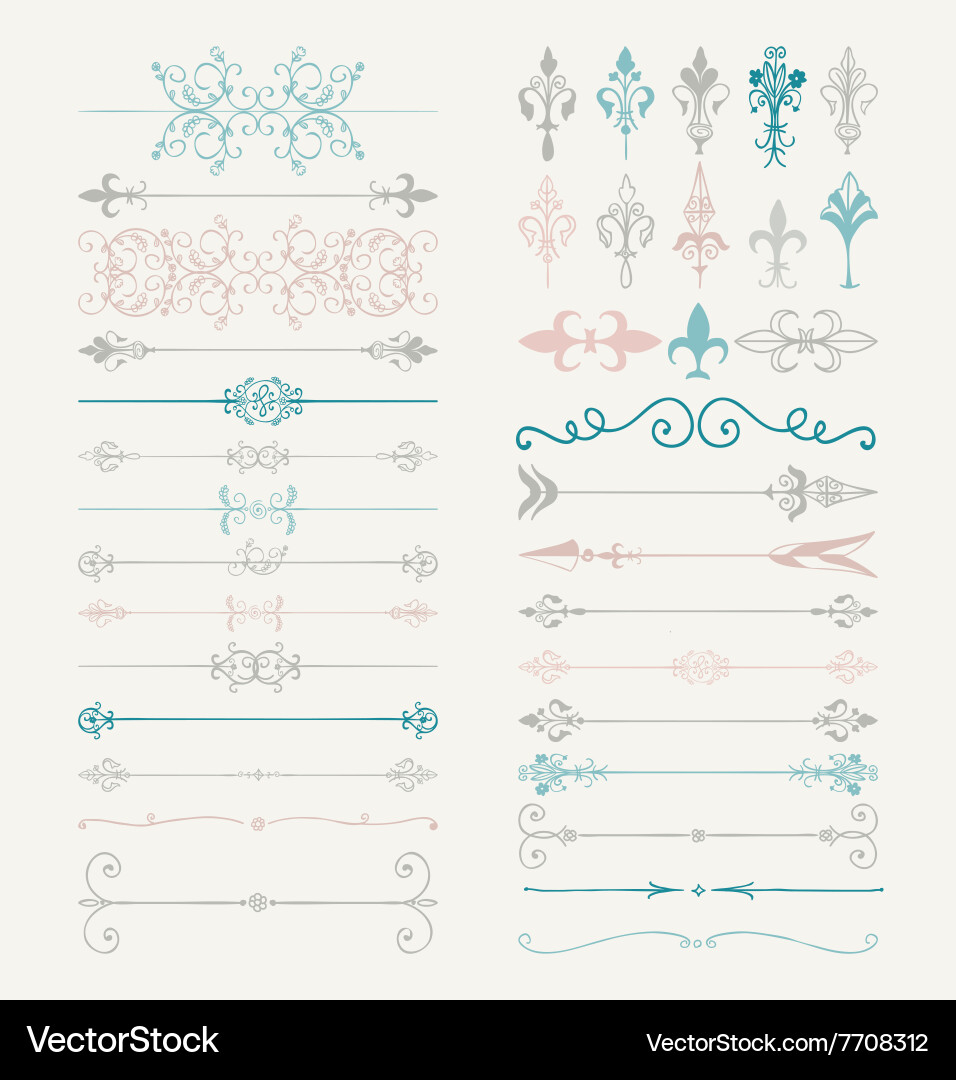 Colorful hand drawn dividers arrows Royalty Free Vector