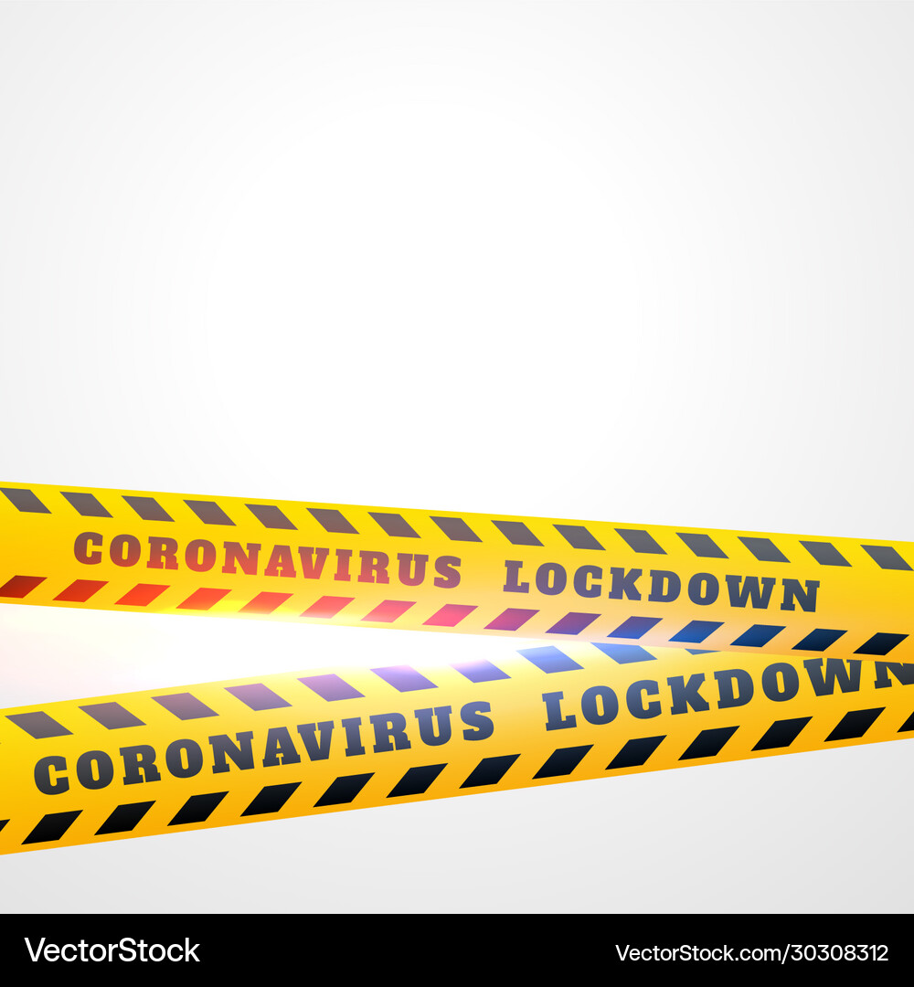 Coronavirus covid19-19 lockdown yellow tape Vector Image