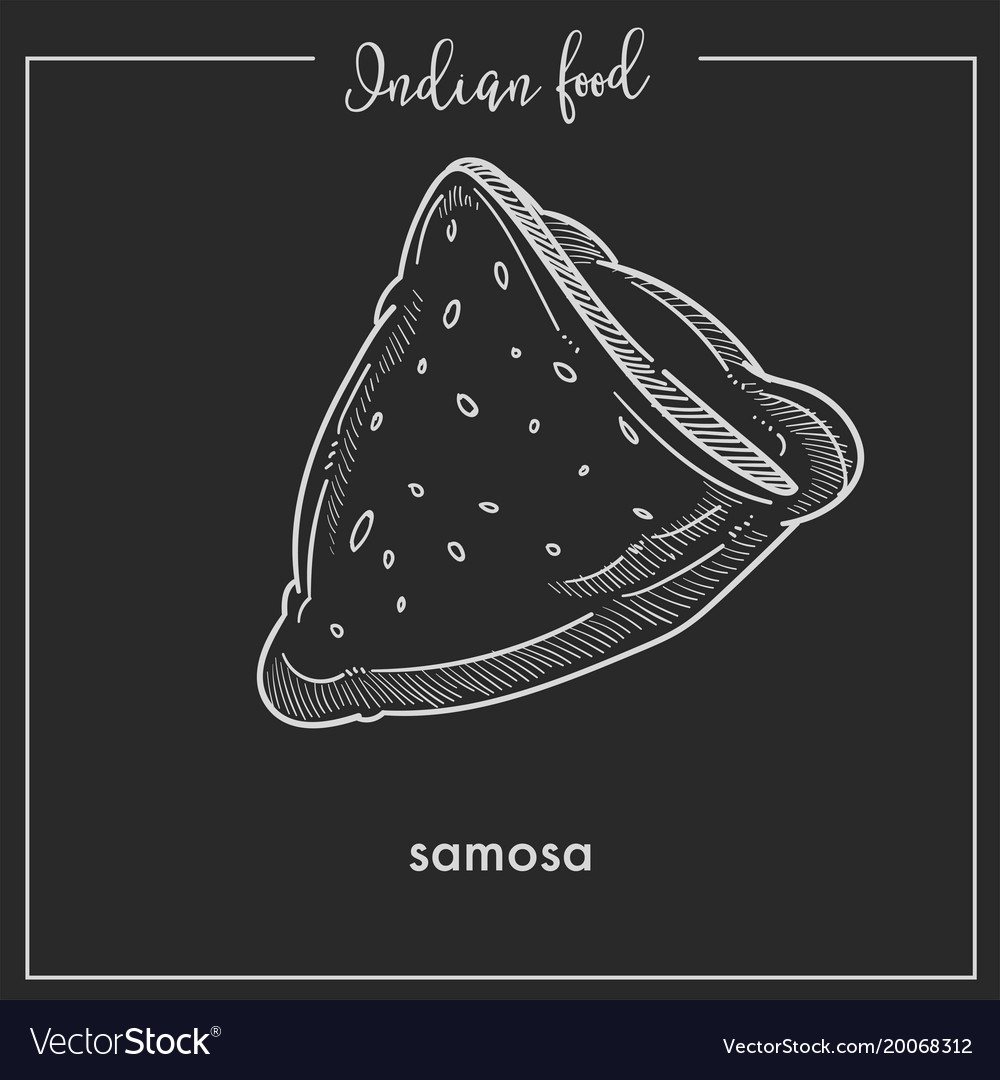 Delicious crispy triangular samosa from Royalty Free Vector