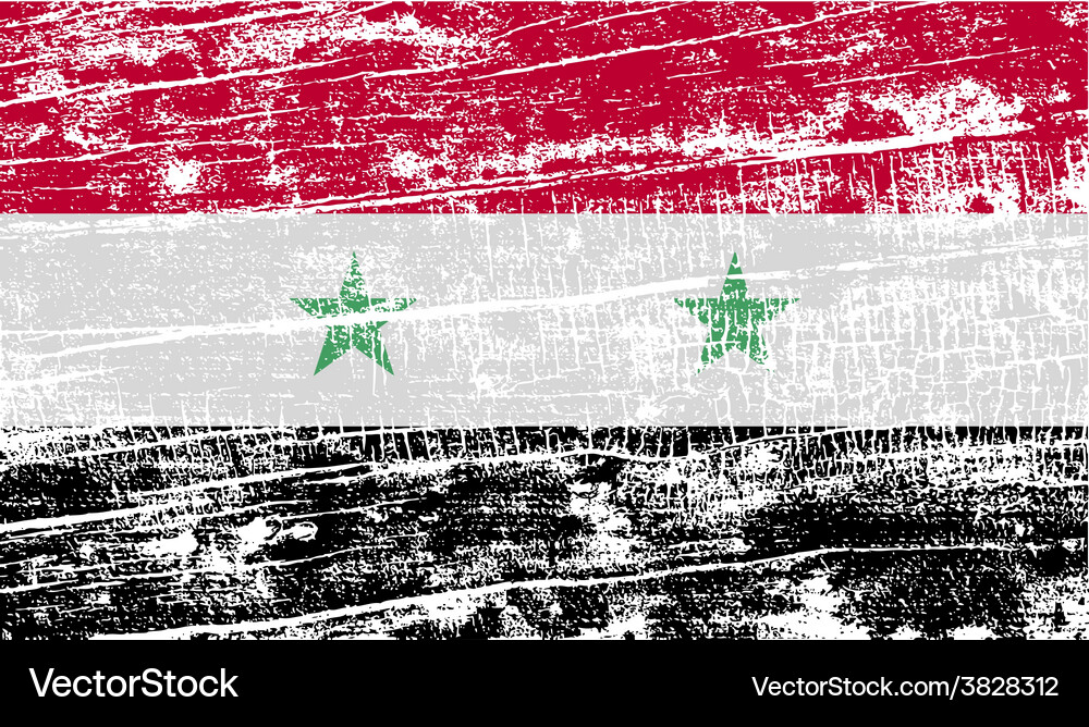 Flag of syria with old texture Royalty Free Vector Image
