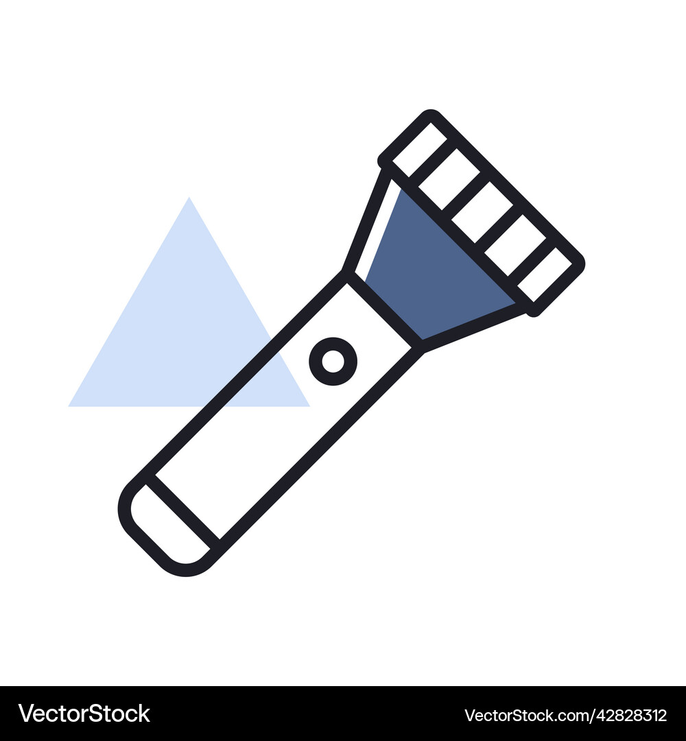 Flashlight isolated icon camping and hiking sign Vector Image