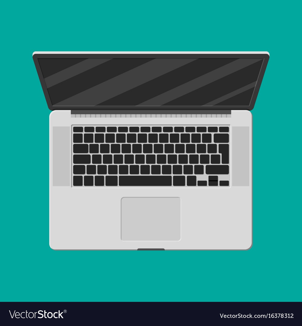 Laptop top view mobile computer notebook Vector Image