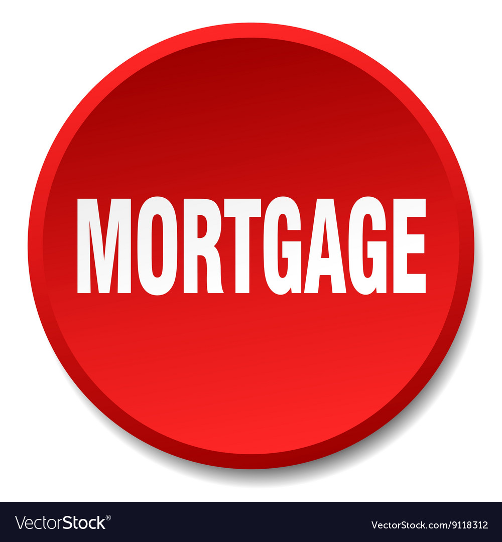 Mortgage red round flat isolated push button Vector Image