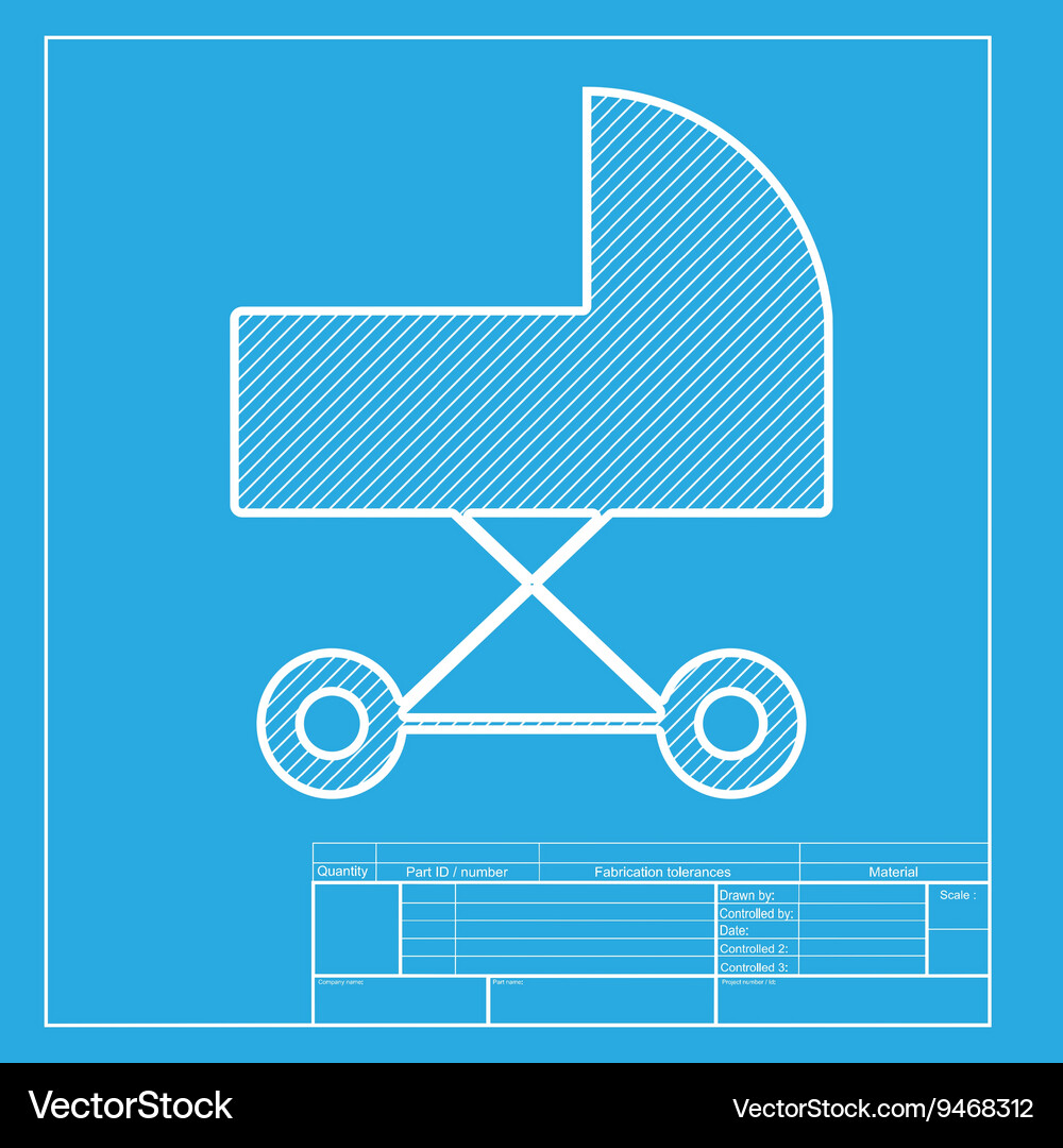 Pram sign white section of icon Royalty Free Vector Image