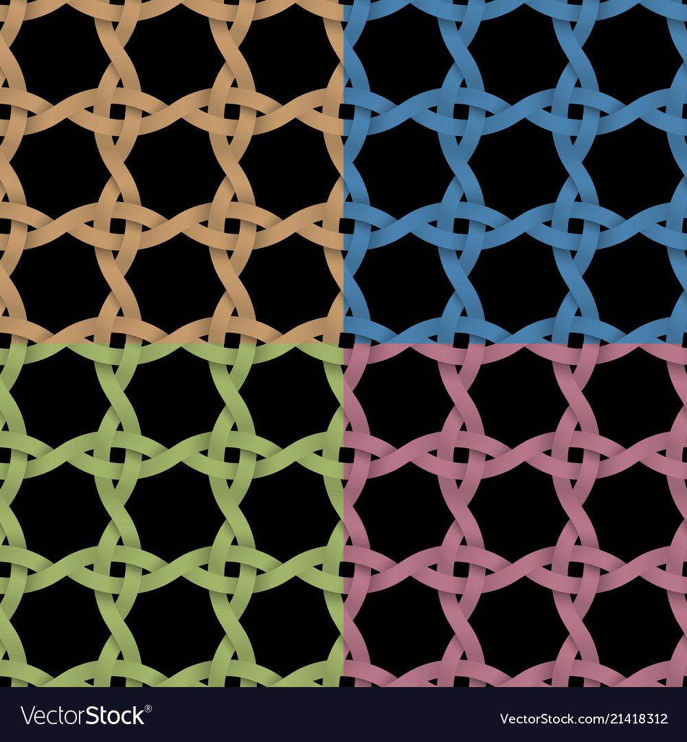 Set colored seamless patternweaving paper Vector Image