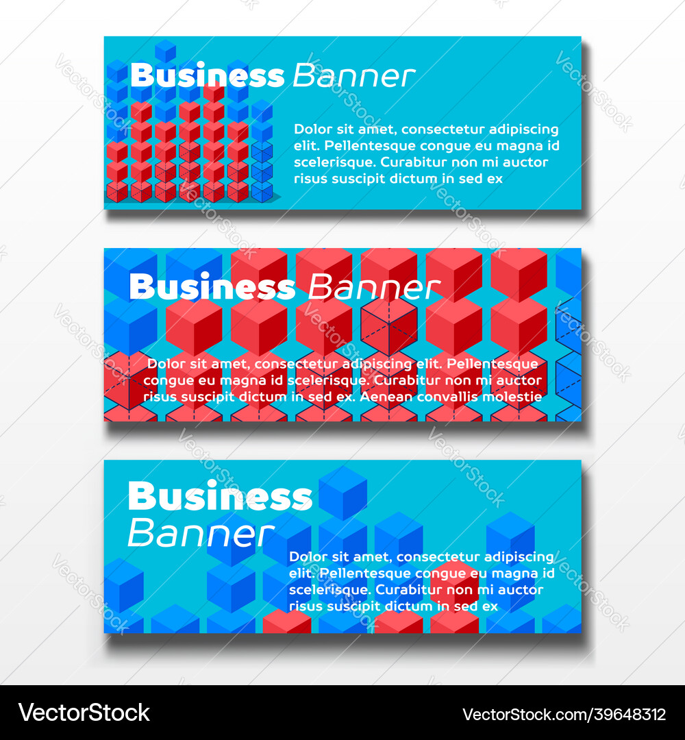 Set of three business banners Royalty Free Vector Image