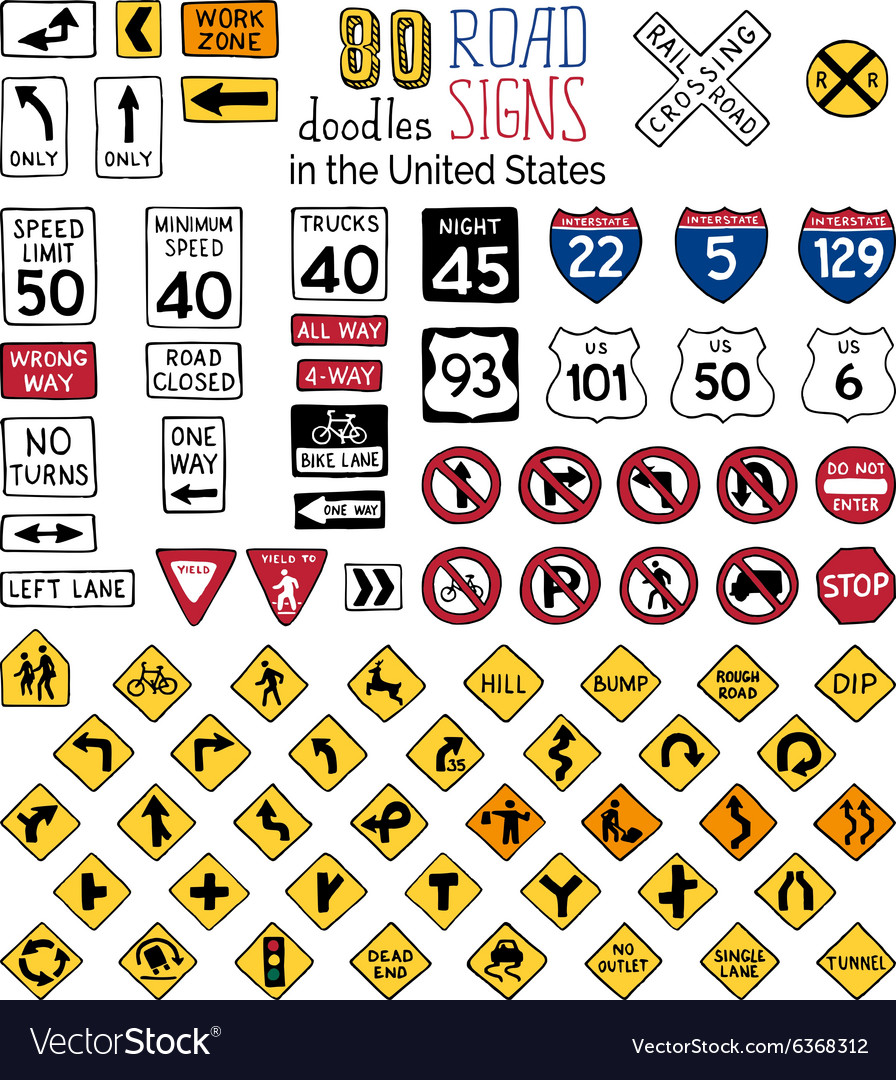 Us Road Signs And Meanings Traffic Guide Signs In The United States