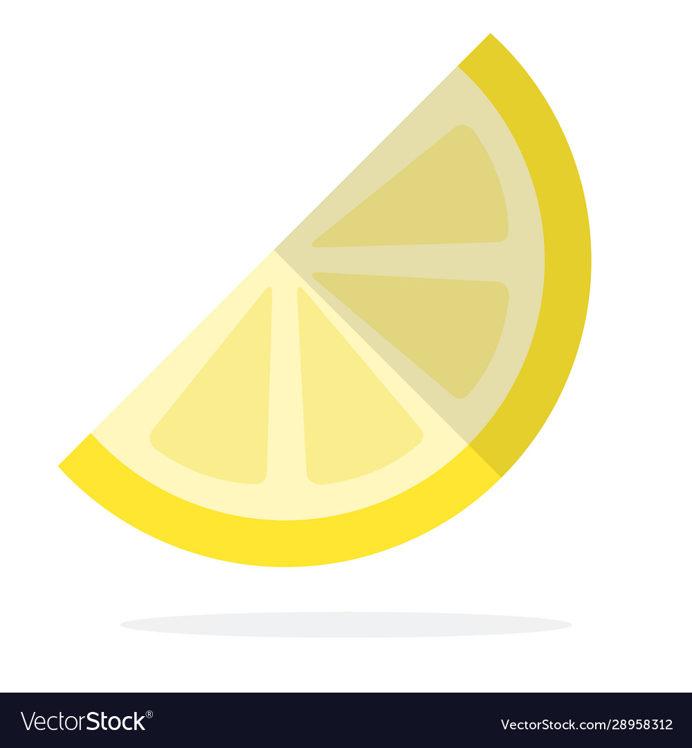 Slice lemon flat isolated Royalty Free Vector Image