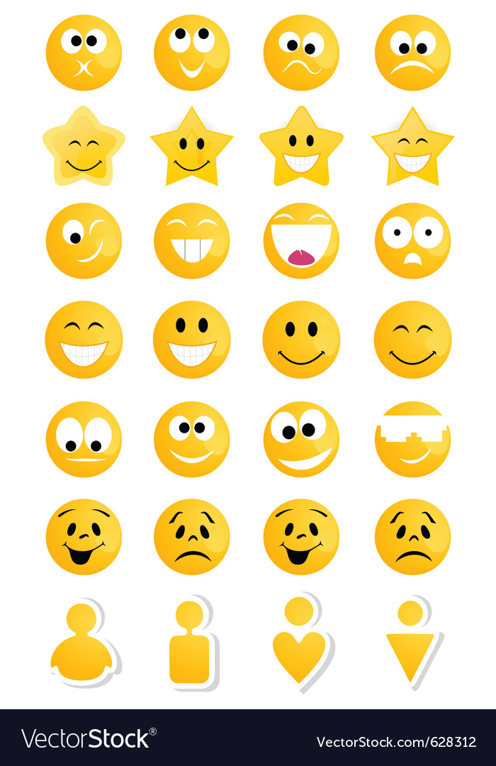 Smiley characters Royalty Free Vector Image - VectorStock