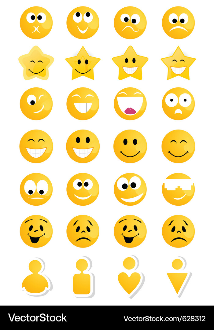 Smiling Smiley Faces Royalty Free Vector Image