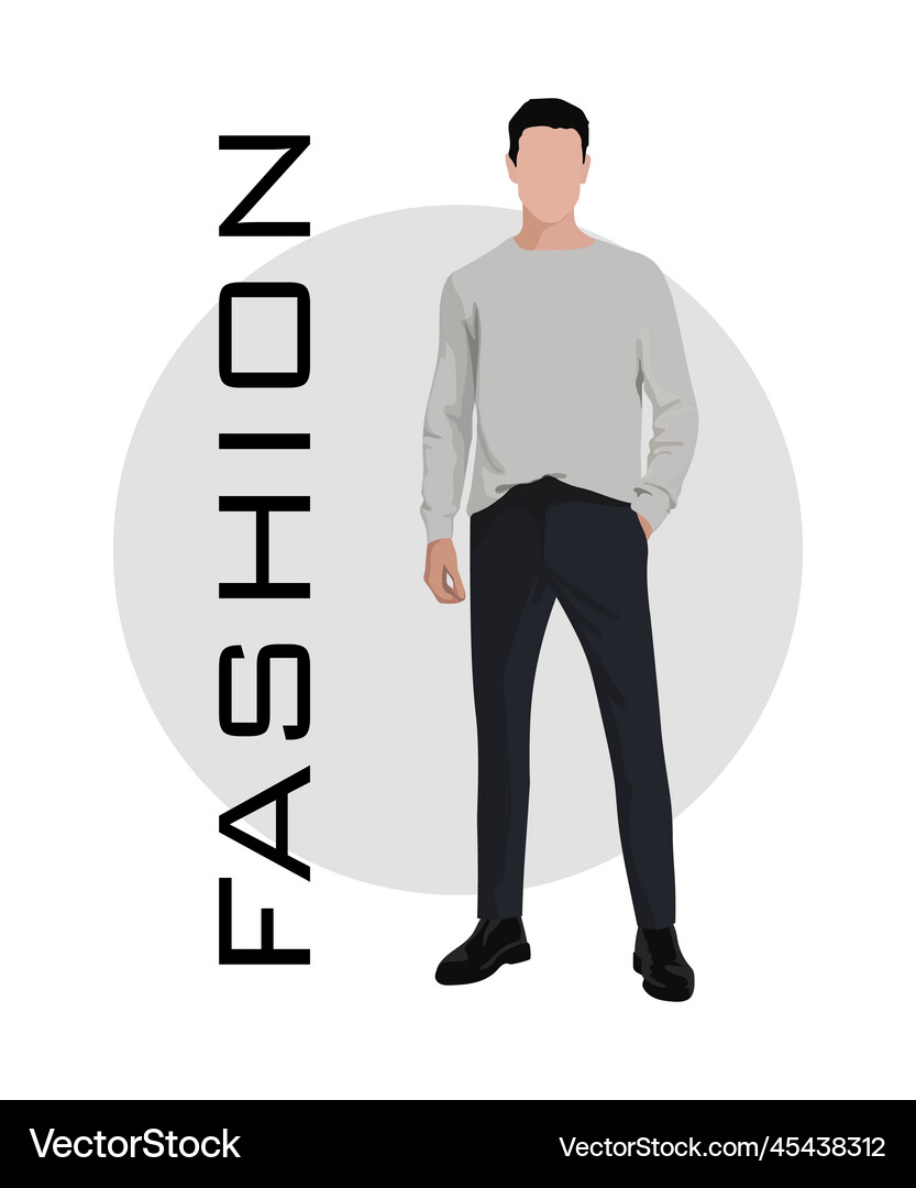Stylish man in a flat style on an interesting Vector Image