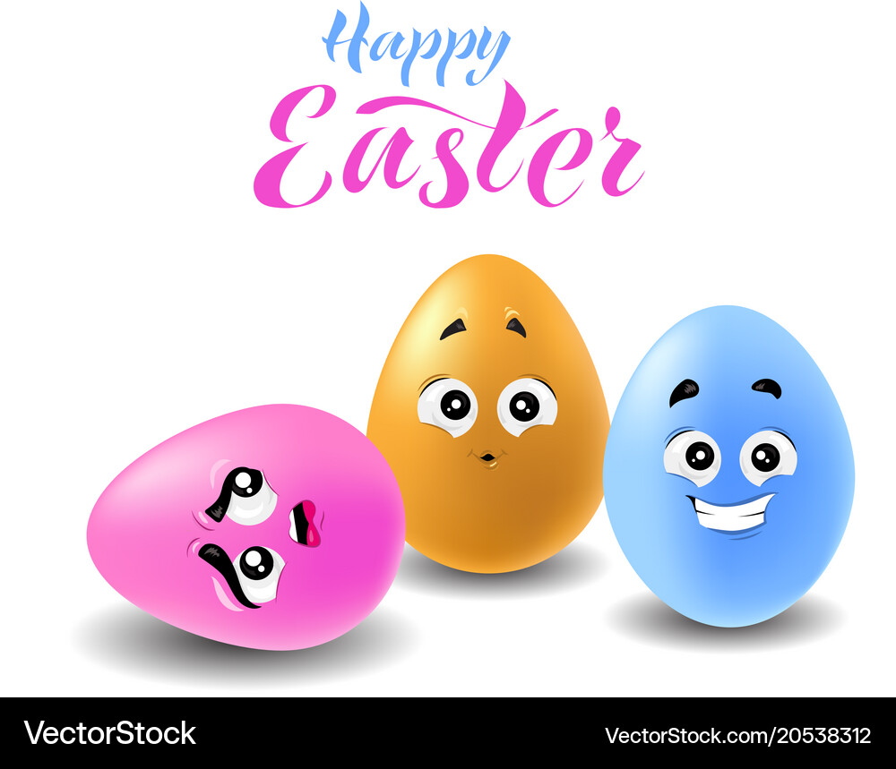 Three easter eggs Royalty Free Vector Image - VectorStock