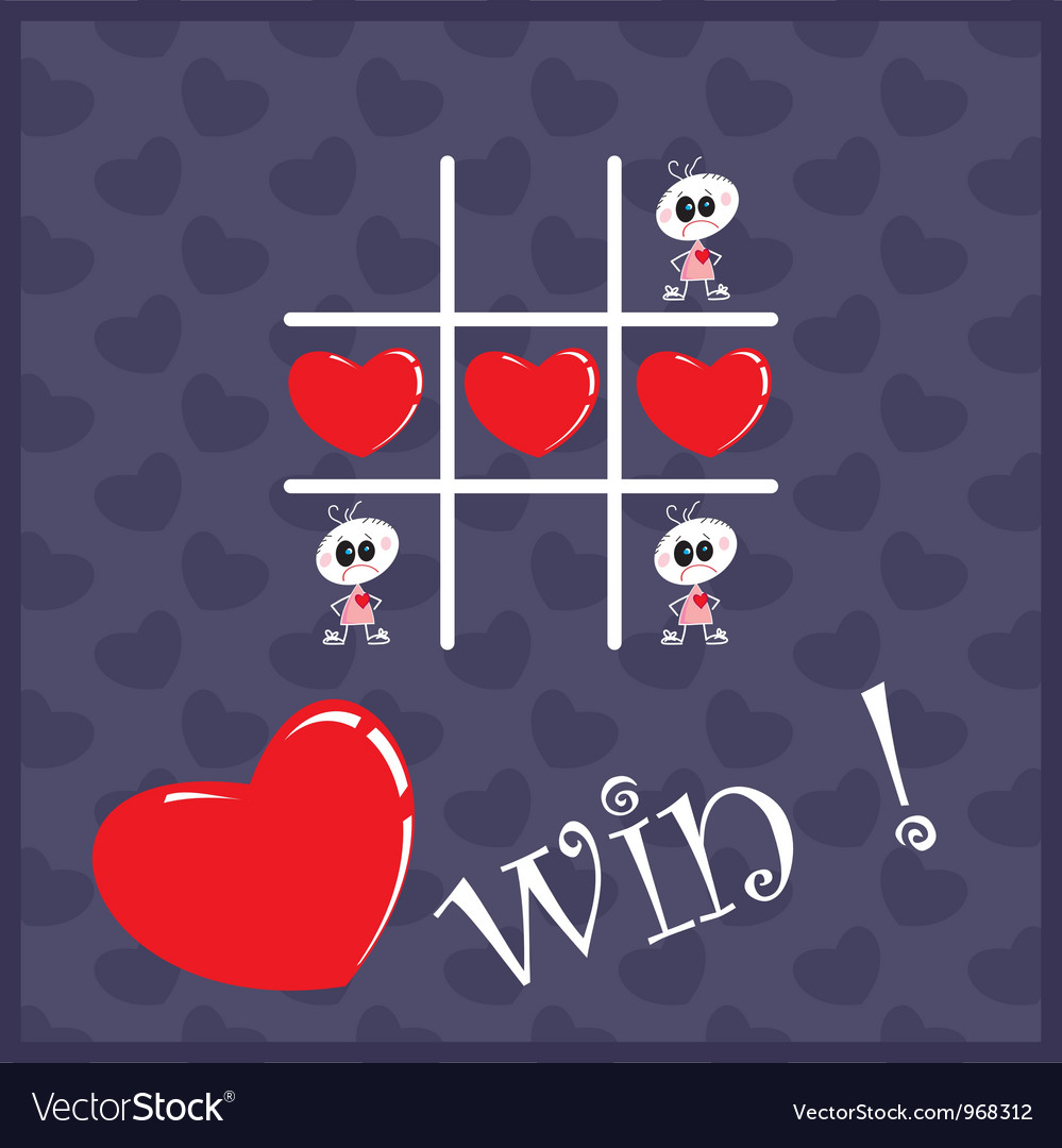 Tic tac toe hearts Royalty Free Vector Image - VectorStock