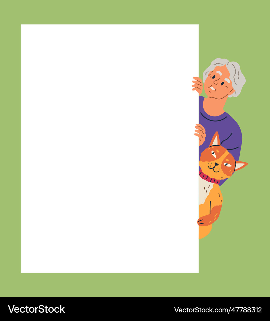 Young man and his cat spy observing sneaking Vector Image