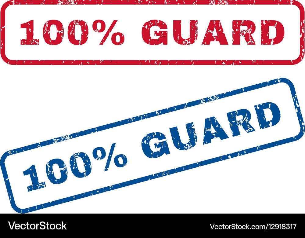100 percent guard rubber stamps Royalty Free Vector Image