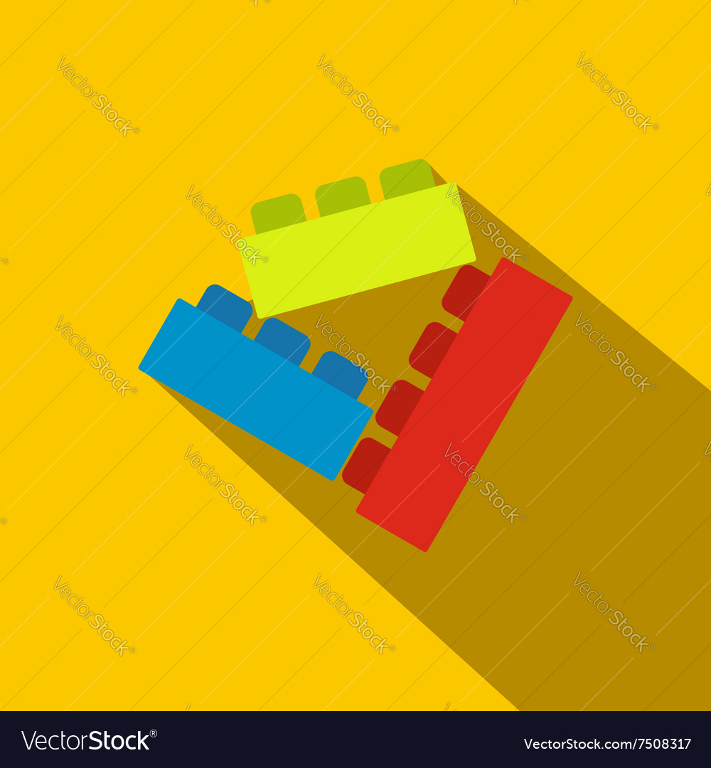 Building bricks flat icon Royalty Free Vector Image