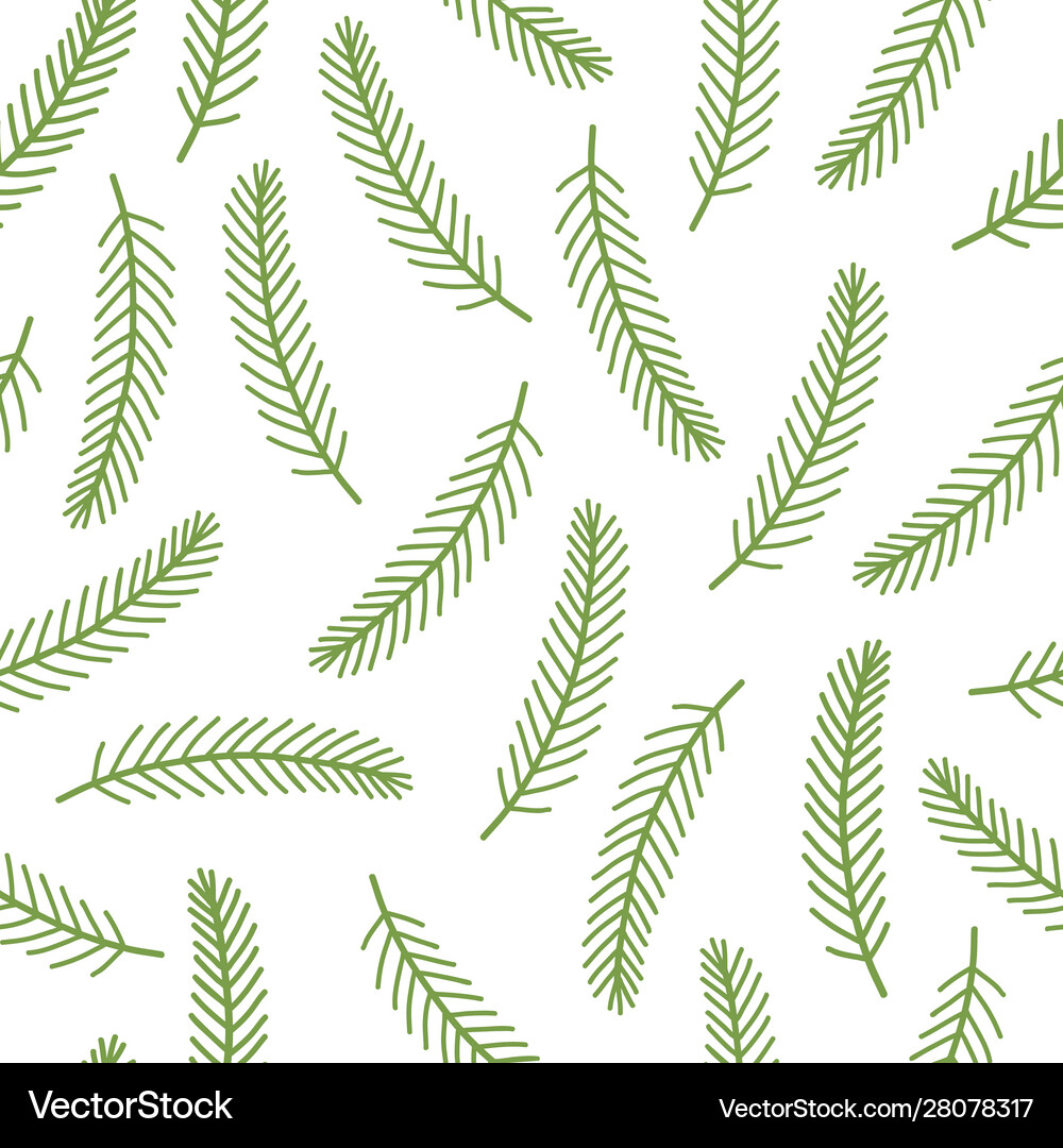 Cartoon fir branch seamless pattern isolated Vector Image