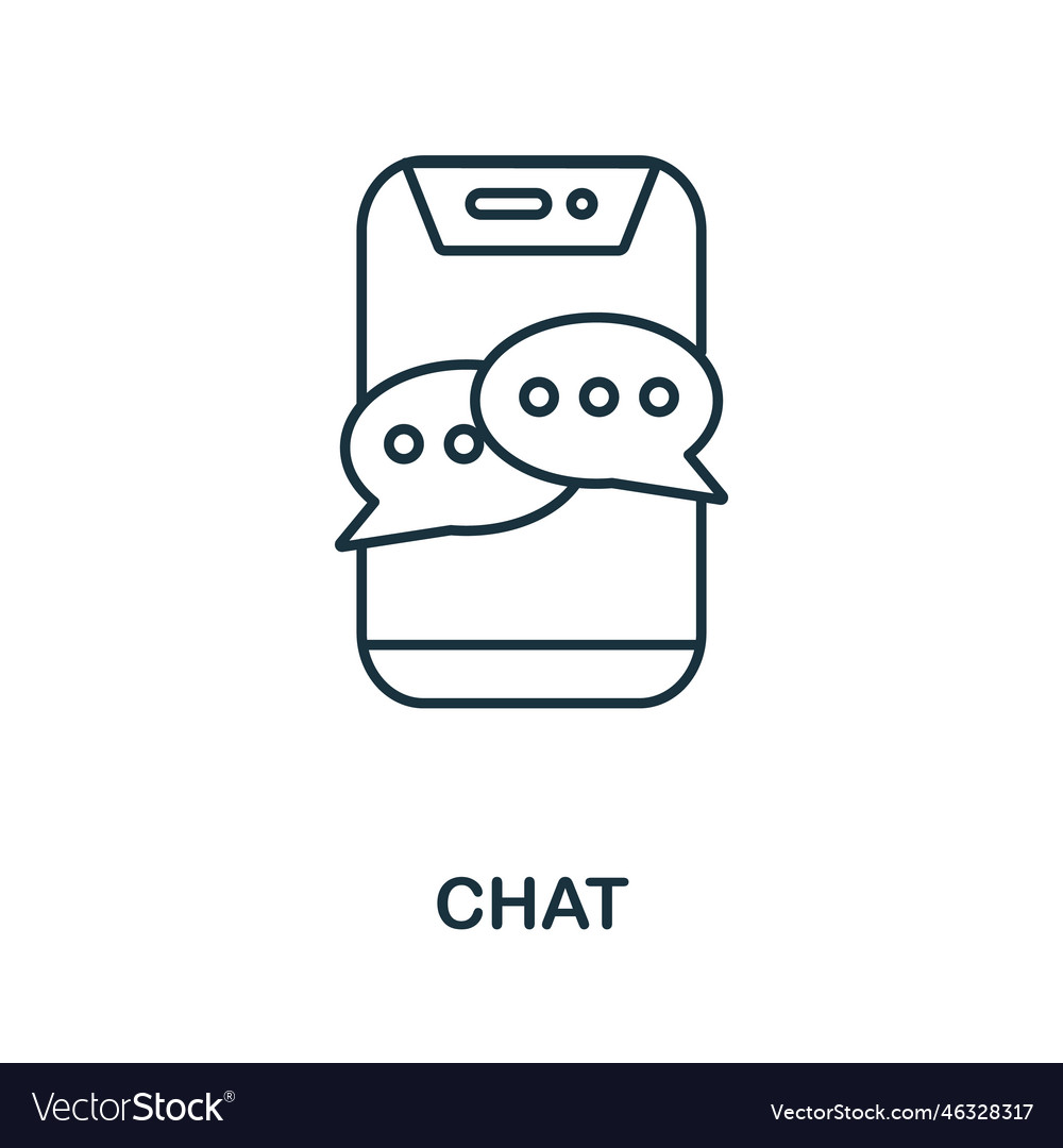 Chat line icon monochrome simple outlineicon Vector Image