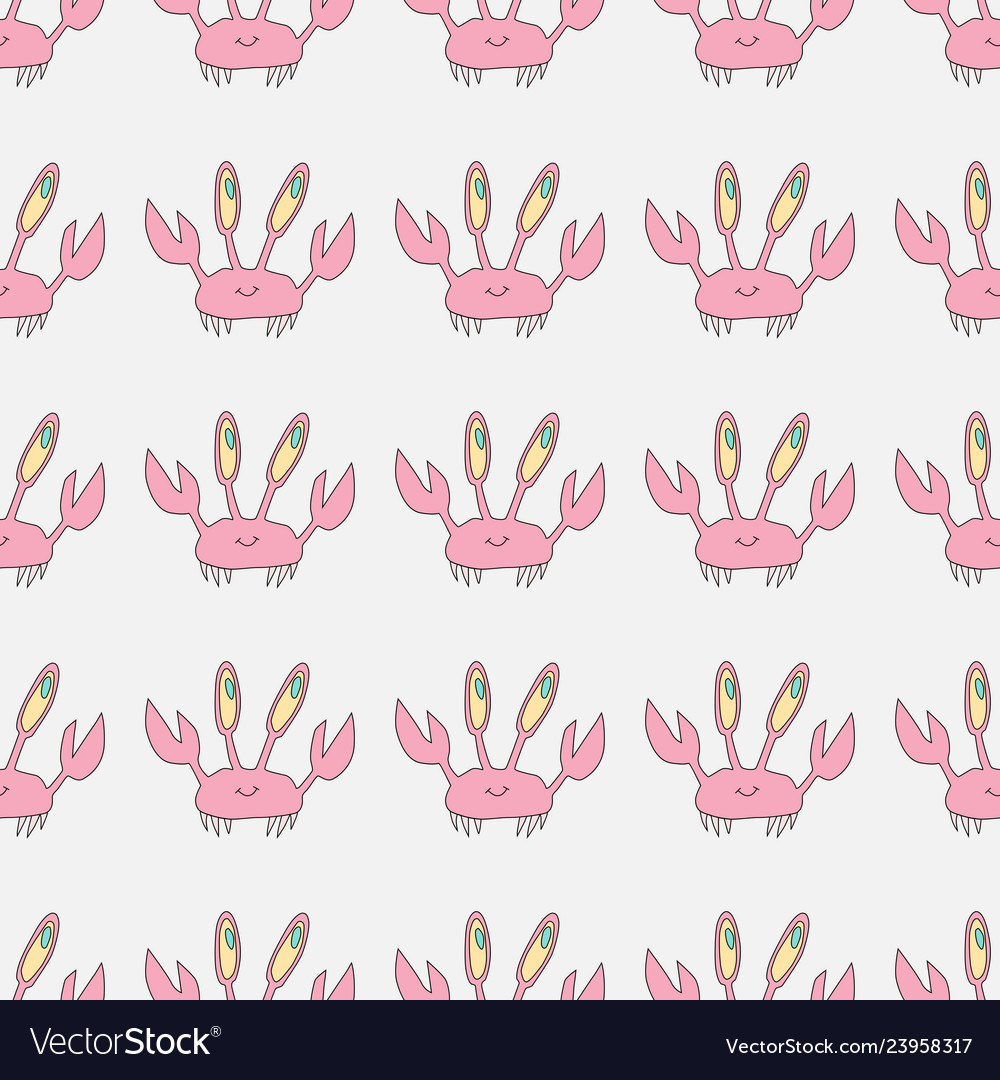 Crab seamless pattern Royalty Free Vector Image