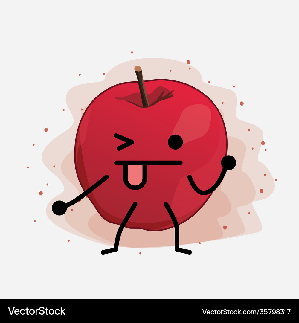 Cute apple character Royalty Free Vector Image