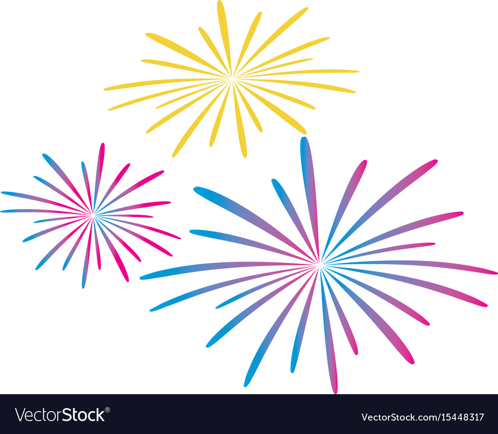 Fireworks splash isolated icon Royalty Free Vector Image