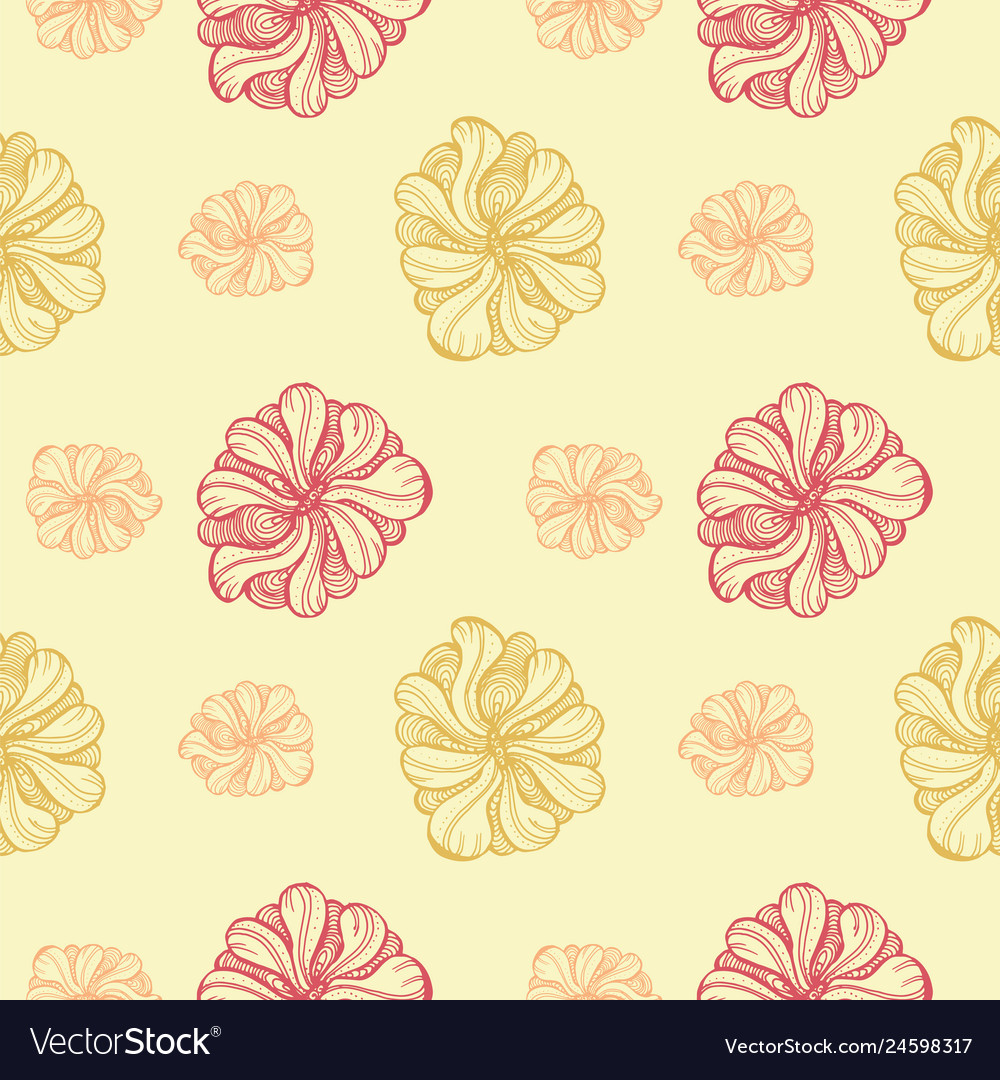 Floral seamless pattern decorative elements Vector Image